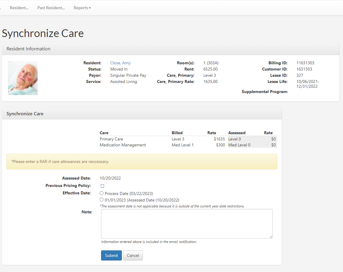 Leasing billing for senior living | Aline